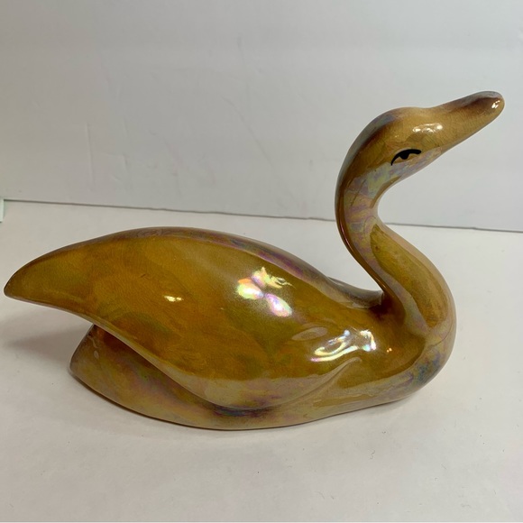 Source Unknown | Accents | Vintage Lusterware Ceramic Iridescent Swan ...